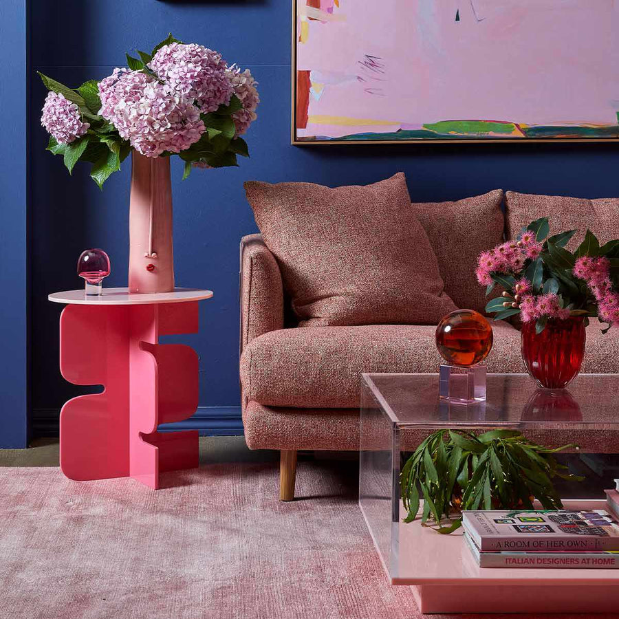 Good Vibes Side Table In Pink – Fenton & Fenton