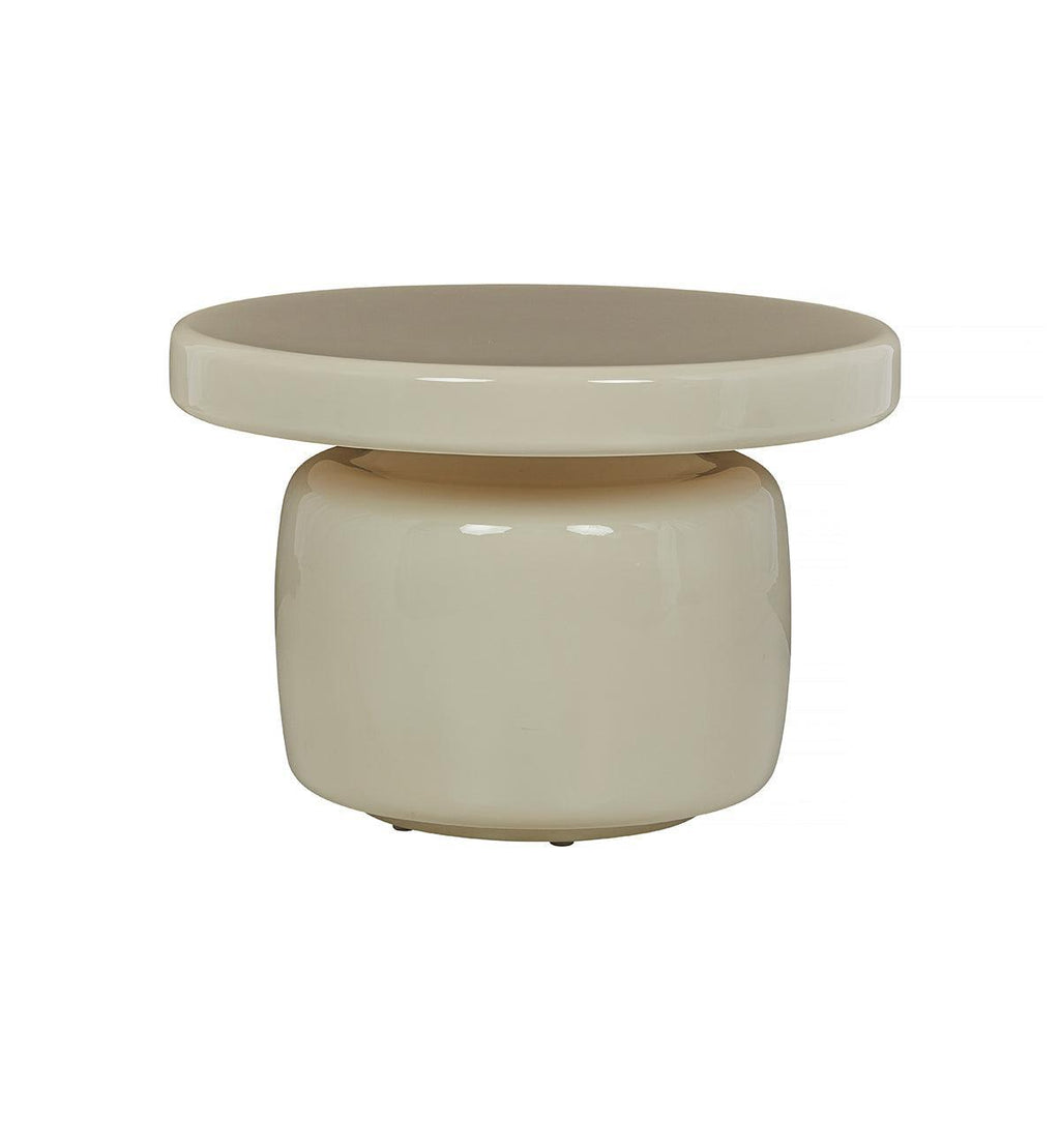 Halo Glossy Side Table In Tofu – Fenton & Fenton