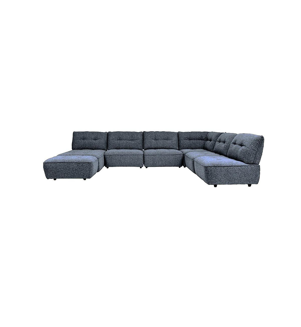Roommate Sofa - 5 Piece L-Shape + Chaise + Ottoman In Indigo – Fenton ...